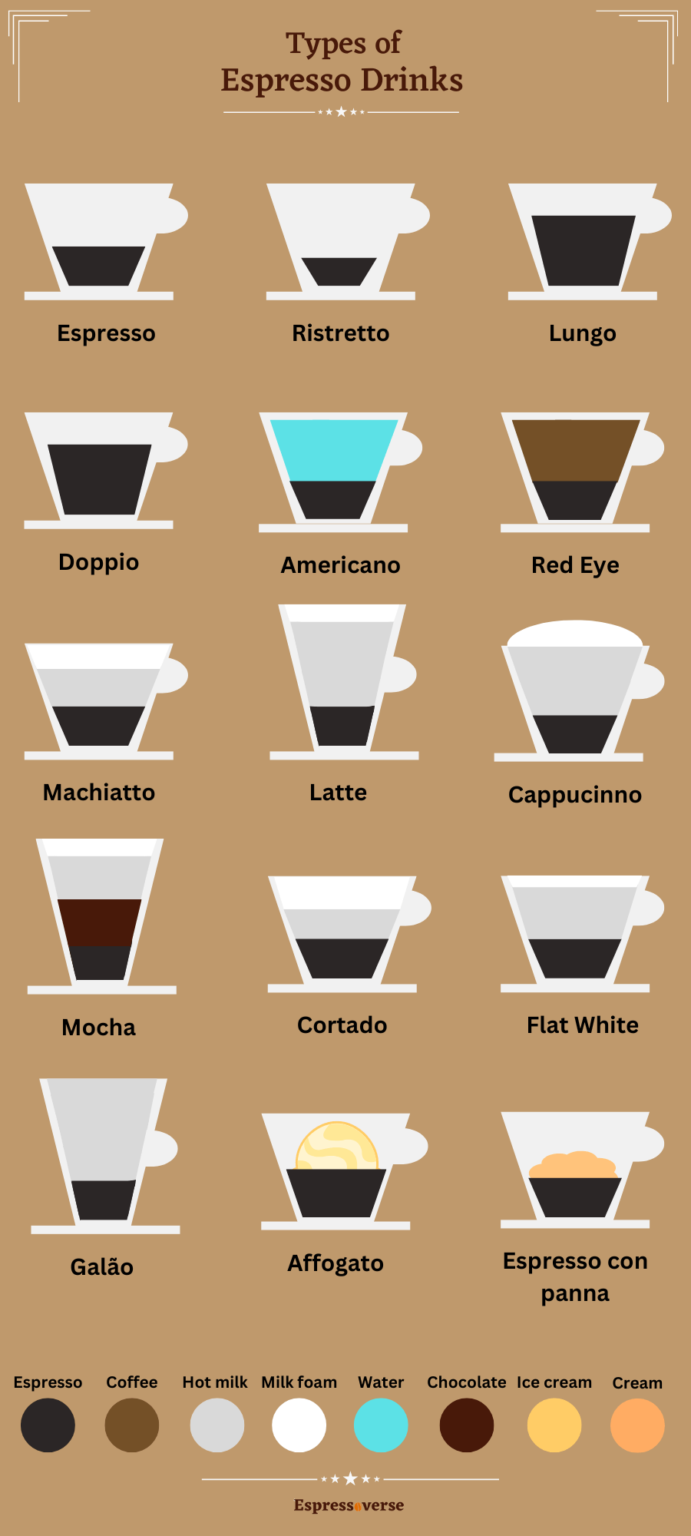 15 Different Types Of Espresso Drinks (with Infographic)